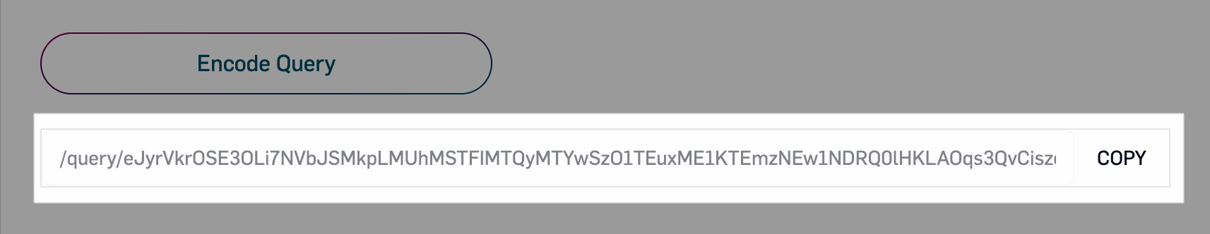 Encoded query highlighted in the Developer IDE for Integrations UI